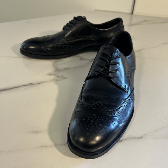 Shoes | Mens Black Heel Design Daniel Wafer Laced Dress Shoes Wing Tip ...